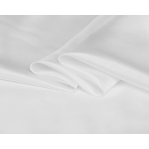 Byitre 8 m/m 100 Pure Mulberry Silk habotai Fabric - Fabric by 1 Yard - Solid Fabrics for Sewing Summer Dresses, Linings, Wedding dresses, Crafts and DIY(Light White)