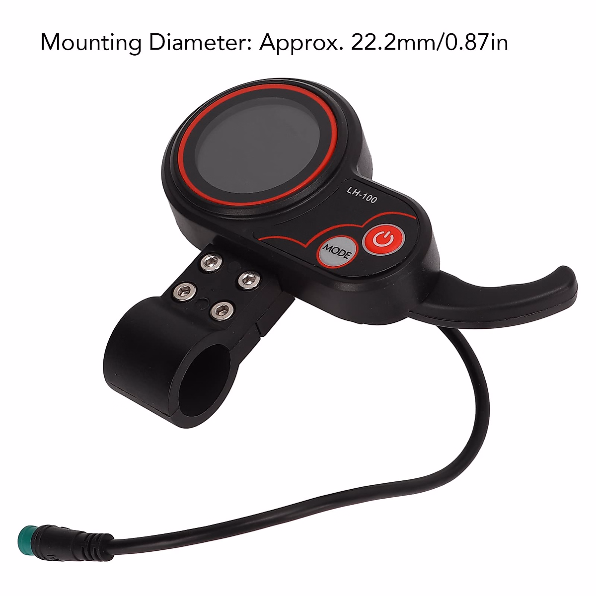 Natudeco E-Bike LCD Screen ABS Electric Bicycle LCD Display Meter with 5P Connector 24V 36V 48V 60V Control Waterproof Panel for 22.2mm Electric Scooter