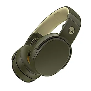 Skullcandy Crusher Wireless Over-Ear Bluetooth Headphones for iPhone and Android with Microphone / 40 Hours Battery Life / Extra Bass Tech / Great for Music, School, Workouts, and Gaming - Olive Green