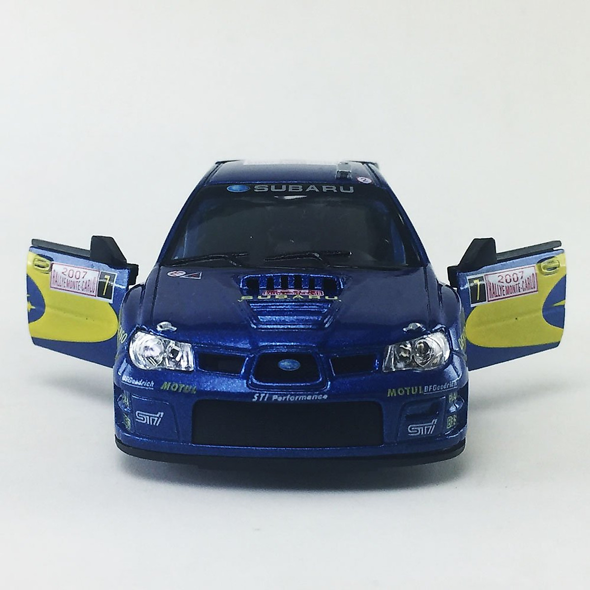 Kinsmart 2007 Subaru Impreza WRC #7, Blue Color 1:36 DieCast Model Toy Car Collection Collectible