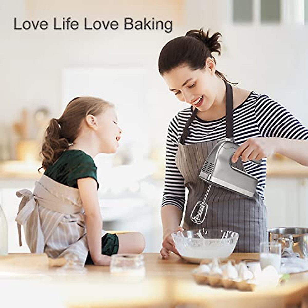 Electric Hand Mixer, Upgraded 9-Speed 400W Kitchen Handheld Mixer with Digital Screen, Hand Mixer with 6 Stainless Steel Accessories, Slow Start Electric Mixer with Turbo for Whipping Mixing Cookies, Brownies, Cakes, Dough Batters