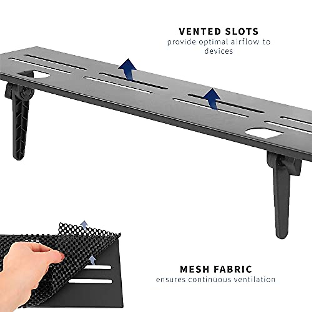 VIVO TV and Monitor Top Shelf Mounting Bracket with 24 inch Padded Platform and Rotary Clamp, Holds Small Speakers, Sound Bars, Streaming Devices, Home Decor, and More, Mount-SFTV3