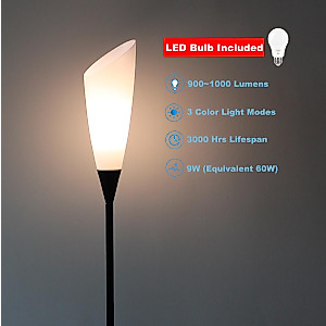 RSMCEKO Floor Lamp - Super Bright Torchiere Floor Lamp - Decorative Standing Pole Lamp Perfect for Living Room,Bedroom,Dining Room,Study,Game Room,Basement,Office.