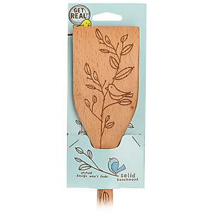 Talisman Designs Mini Silicone Laser Etched Beechwood Handle | Nature Design | Cute & Functional, Turner Spatula