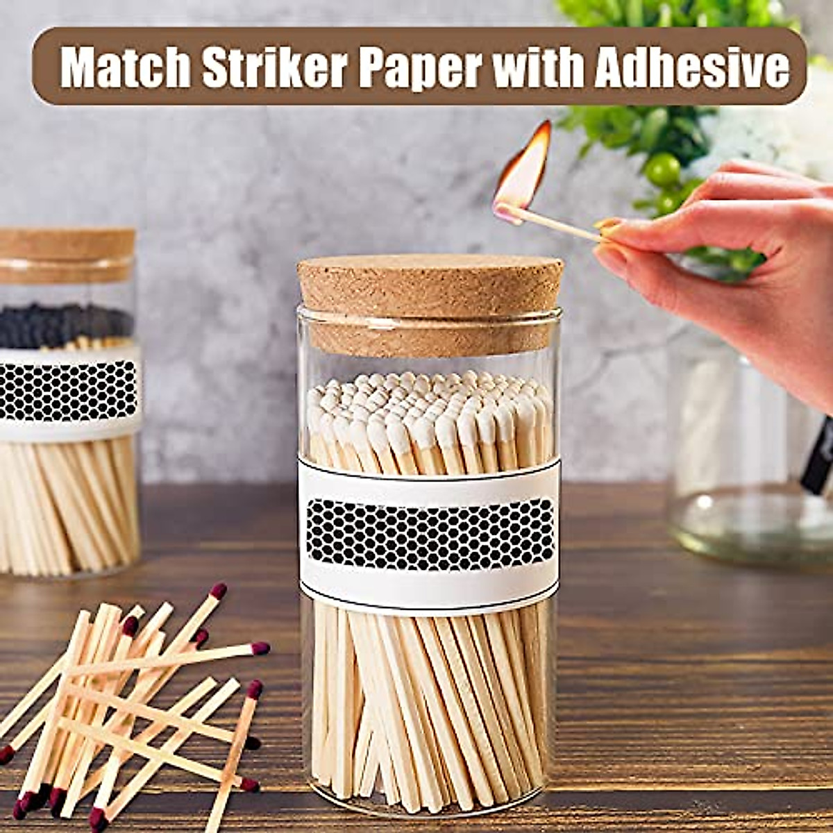 Striker Paper with Adhesive 0.50" x 2.00" Fireplace Decor 20 PCS Strike Strip