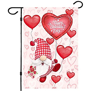 Akeydeco Valentine's Day Flag,12x18 Inch Valentine's Heart Garden Flag Double Sided Printing Valentine Flags for Your Valentine's Day Decoration