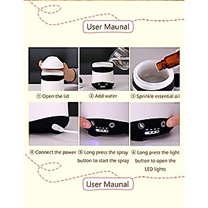 O-Mei Stars Essential Oil Diffuser, Panda-Shaped Aromatherapy Diffuser, Diffusers for Essential Oils, LED Mute Cool Mist Humidifier for Bedroom Baby Room Home Office,Waterless Auto-Off humidifiers