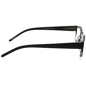 Foster Grant Men's Sloan Square Reading Glasses, Black/Transparent, 59 mm + 2