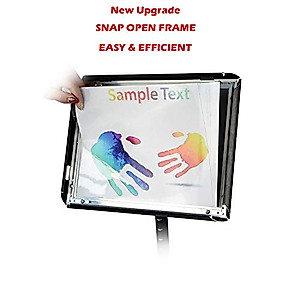 AltraTech Adjustable Sign Holder 2 Pack Aluminum 8.5” X 11” Lobby Sign Snap-Open Frame Sign Holder Stand With Both Vertical And Horizontal View For Store Display, Exhibition (Black