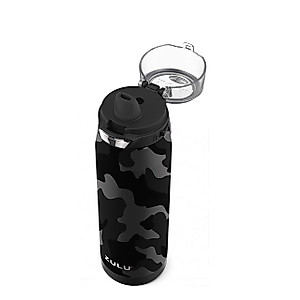 ZULU Swift Stainless Steel Vacuum Insulated Water Bottle with Silicone Straw, 20oz (Camo)