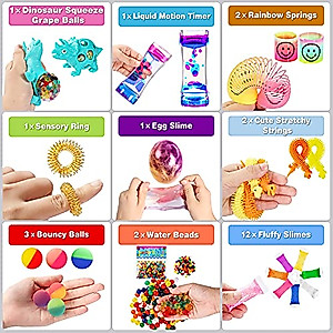 72 Pcs Fidget Toys Pack Party Favors for Kids Adults, Anxiety and Stress Relief Fidgets Sensory Toy Carnival Treasure Classroom Prizes Stocking Stuffers Treasure Box Pinata Goodie Bag Fillers