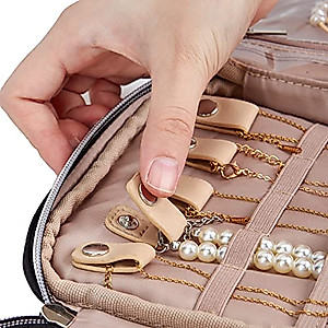 BELALIFE Travel Jewelry Organizer, Portable Jewelry Storage Case for Earrings, Rings, Necklaces, Bracelets, Black