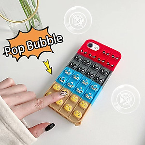 SKYINDAY Pop Bubble Wrap for iPhone 6/6S/7/8/SE 2020 4.7" Case for Girls Boys Kids Teens, Unique Fashion Fidget Cool Funny Kawaii Cute Color Bubble Phone Soft Silicone Case