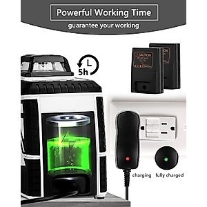 OMMO Laser Level, 8 Lines Green Laser Level Self Leveling Tool, 2 x 360° Green Cross Lines Laser Beams, 150 ft Laser Level with One Horizontal and One Vertical Line for Construction Picture Hanging