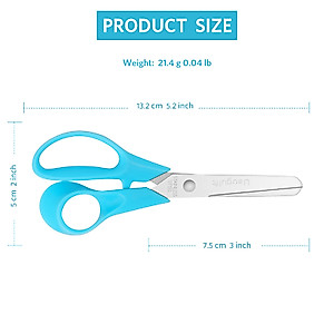 Uaugulft 5” Kid Scissors, Safety Child Scissors with Stainless Steel Blunt Tip Blades and Ergonomic Handle, Great for School and Classrooms, Multiple Colors, 30 Pack