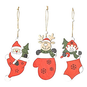 QAZIUY Christmas Ornaments Set Holiday Xmas Christmas Tree Ornament Decorations Merry Christmas Sign Wooden Hanging Xmas Festive Sign Pendant Christmas Tree Hanging Ornament for Wreaths Home Decor