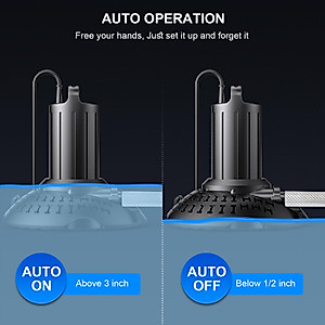 WaterRebirth 2500GPH Pool Cover Pump Automatic On Off, Submersible Water Pump for Pool Draining, 1/3 HP Pool Water Removal Pump with 25.3FT Power Cord for Swimming Pool, Hot Tubs, Rooftops, Water Beds