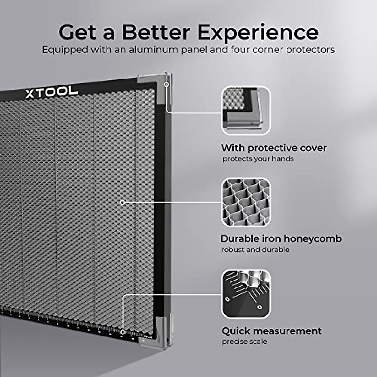 xTool Honeycomb Working Table, Soulmate for xTool D1, D1 Pro and Most Laser Engraver, Honeycomb Working Bed for Fast Heat Dissipation and Desktop-Protecting, 19.68"x 19.68"x 0.87"