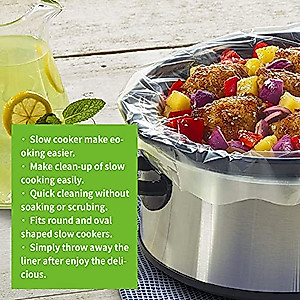 ECOOPTS Slow Cooker Liners Disposable Cooking Bags Small Size Pot Liners Fit 1QT to 3QT Suitable for Oval & Round Pot (10)