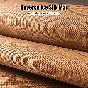 JIXDILO Rattan Summer Cooling Sleeping Mat, Foldable Breathable Smooth Mattress Topper,Reversible Absorb Sweat/Cool Pad for Home School Dormitory Single Double Bed(120x190cm(47x75in), Rattan)