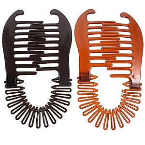 FRCOLOR 4pcs Banana Hair Clips for Women, Non Slip Fishtail Hair Clincher Comb Claw Ponytail Holder Hair Accessories for Parties