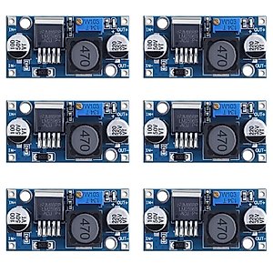 CenryKay 6PCS LM2596 DC-DC Buck Converter, Adjustable Step Down Voltage Regulator 3-40V to 1.5-35V Power Supply Volt Reducer Transformer Module
