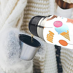 Stainless Steel Leather Vacuum Insulated Mug Bear Thermos Water Bottle for Hot and Cold Drinks Kids Adults 16 Oz