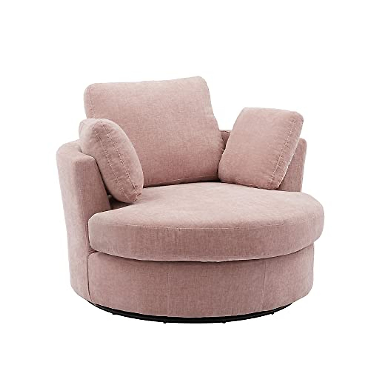 Oversized Swivel Accent Barrel Chair with 3 Pillows,Modern Comfy Upholstered 360 Recliner Sofa Cozy Club Chaise Leisure Round Loveseat Lounge Armchair for Living Room/Bedroom/Hotel/Nursery/Office