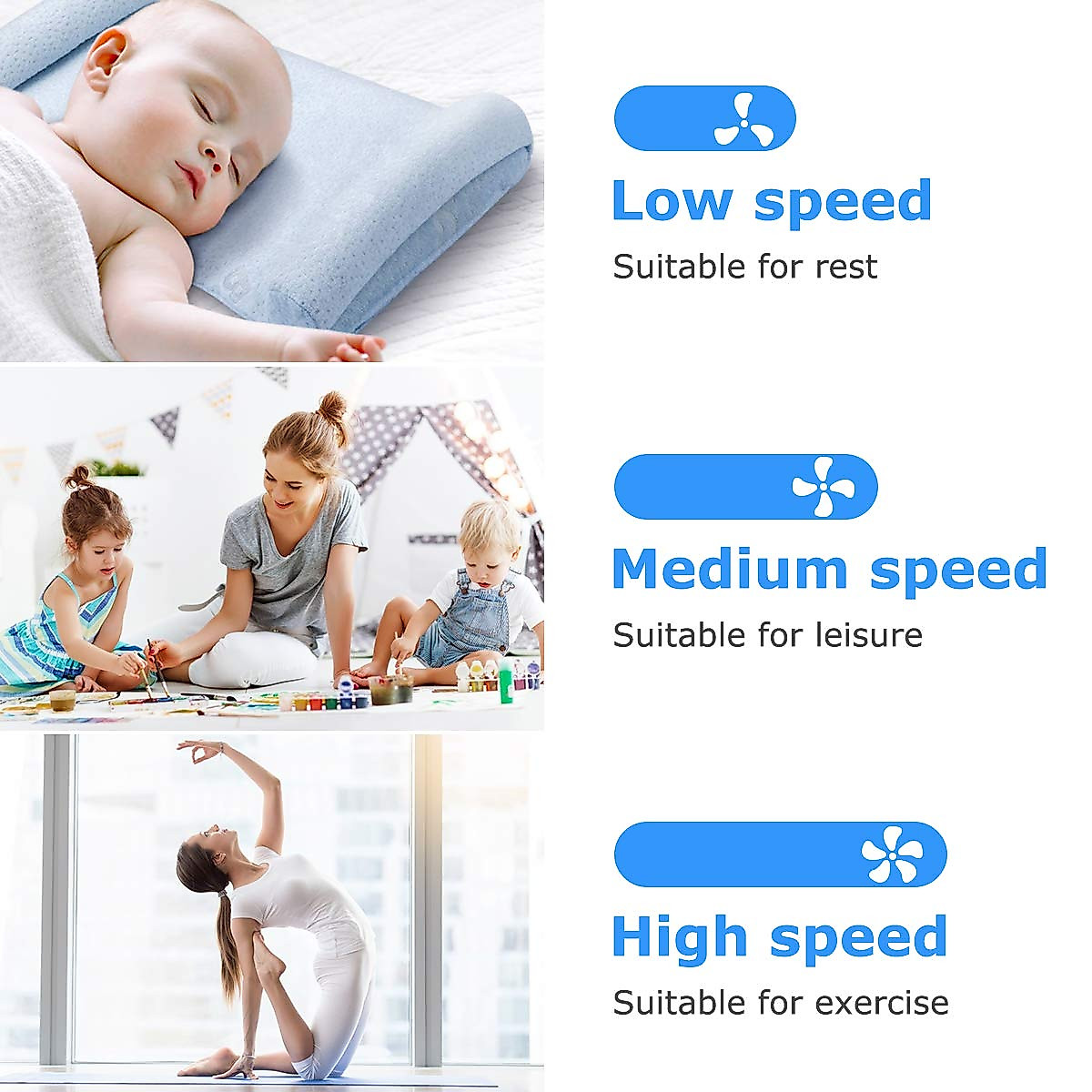 VOSAREA Portable Air Cooler 4 in 1 Mini Air Conditioner Fan Air Cooling Fan Air Misting Cooler for Room Office