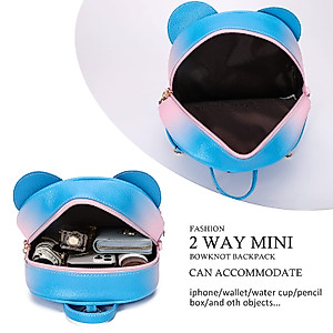 KL928 Girls Mini Backpack Bowknot Polka Dot Cute Daypacks Convertible Shoulder Bag Purse for Women