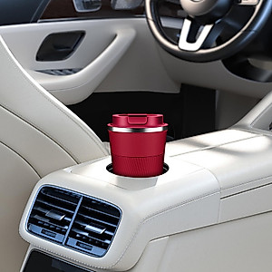 BAYTWA Coffee Tumbler 12oz/380ml - Insulated Coffee Mug with Lid, Leakproof Travel Coffee Cup, Stainless Steel Reusable Coffee Mug for Hot&Cold Drinks, Thermal Coffee Cups for Men Women-Red/1 Pack