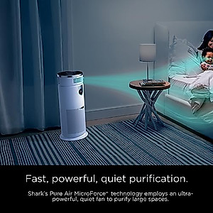 Shark HC452 3-in-1 Clean Sense Air Purifier, Heater & Fan, HEPA Filter, 500 Sq Ft, Oscillating, Small Room, Bedroom, Office, Captures 99.98% of Particles for Clean Air, Dust, Smoke & Allergens, Grey