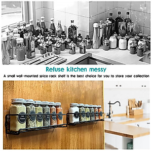 TORZCT 4Pcs Spice Rack Wall Mount Space Upgrade of Bolded Saving Spice Organizer for Spice Jars and Seasonings,Screw or Adhesive Hanging Spice Shelf Rack Organizer for Kitchen Cabinet Pantry Door