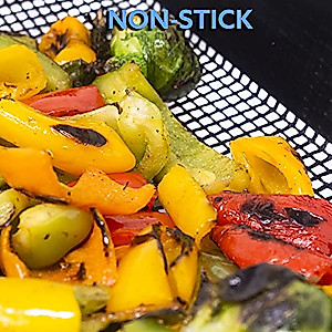 Kona Vegetable Grill Basket - 12" X 12" Non Stick Mesh for BBQ, Pellet Grills, Smokers - Great for Fish, Veggies, Kabobs, Fruit, Nuts, Smoking Cheese