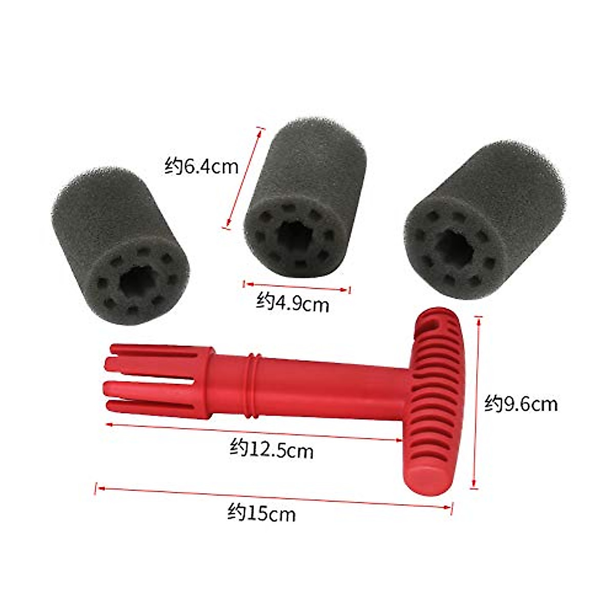 Huakun 1 Set Wheel Fitting Lug Nut Cleaning Brush Detachable Car Detailing Tool Soft Sponge Cleaner Used to Clean Dead Corners Around Various Nuts