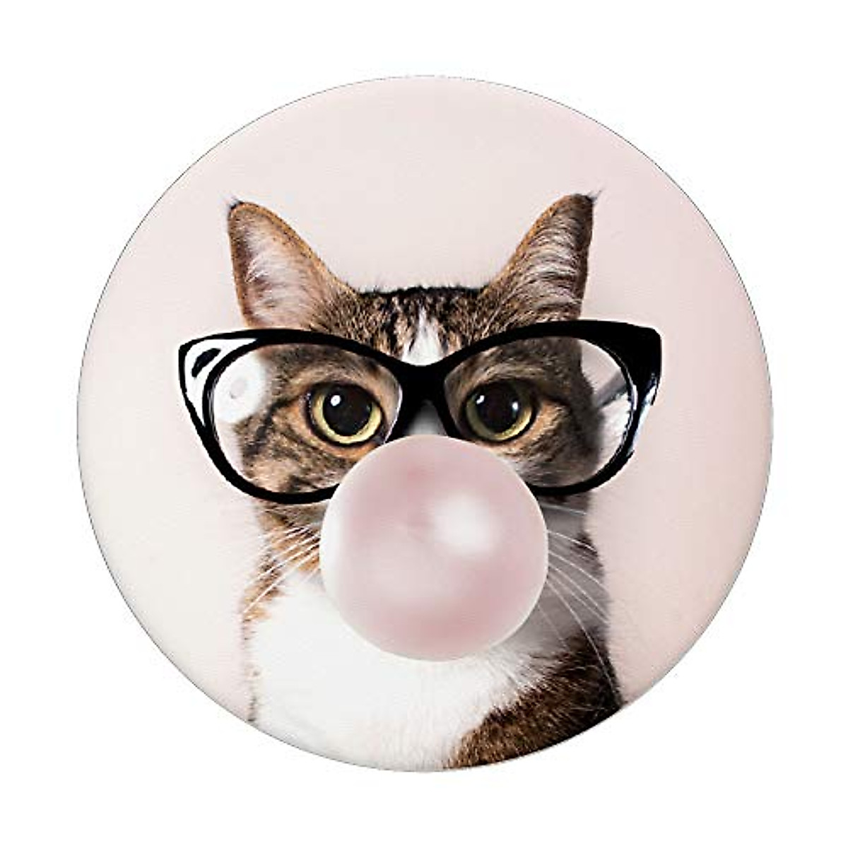 Fun Cat Chewing Bubblegum and Blowing a Bubble PopSockets PopGrip: Swappable Grip for Phones & Tablets