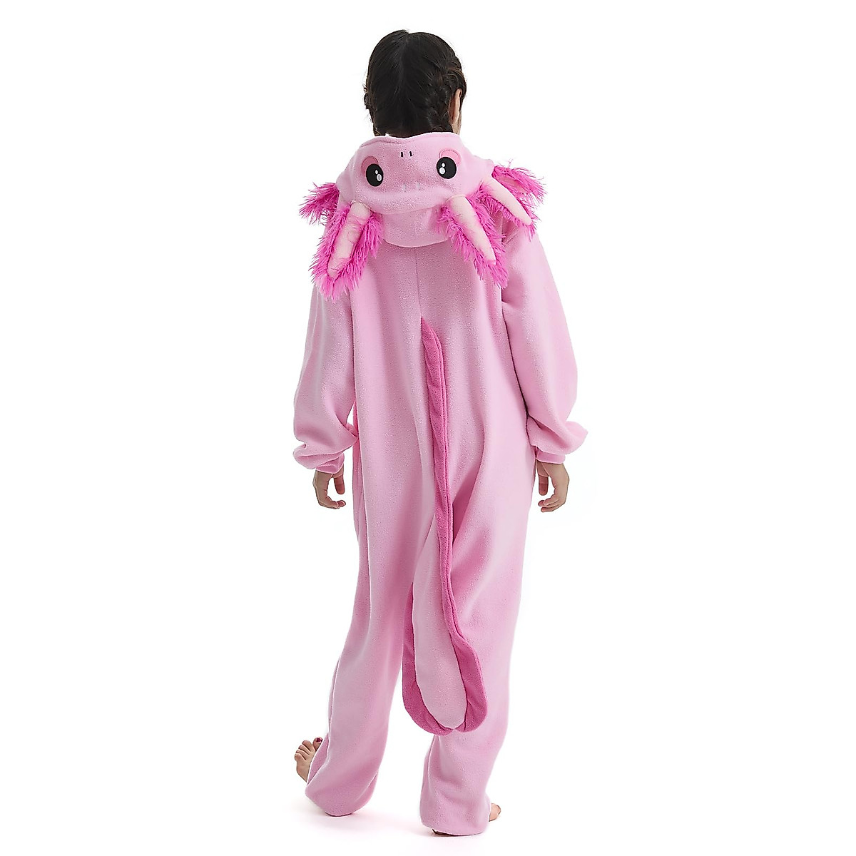 OGU' DEAL Kid's Pink Animal Onesie Costume Halloween Party Cosplay One Piece Jumpsuits Fleece Sleepwear for Girls
