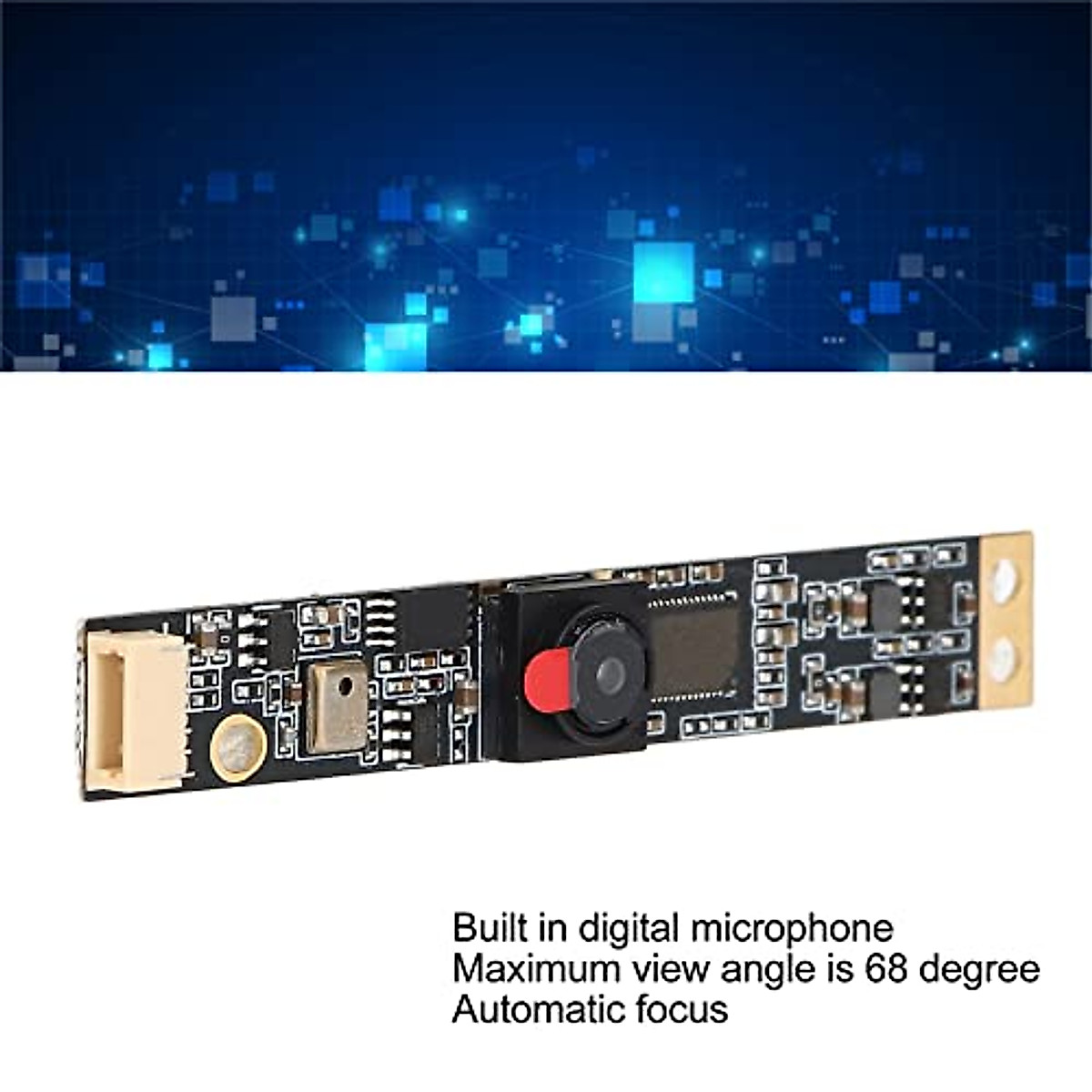 Oumefar HD Camera Module, USB Camera Module Stable Performance 68 Degree View Angle with Digital Microphone for Advertising Machine Computercomponent