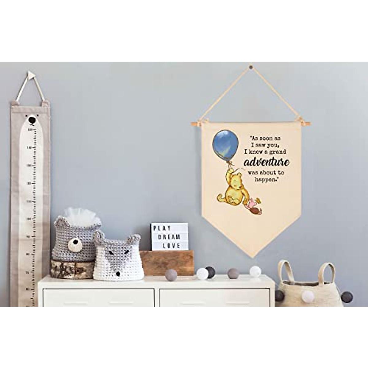 As Soon As I Saw You-Adventure was About to Happen-Christmas Birthday Party Bunting-Baby Gift Shower-Winie Wall Flag Decor Gift The Pooh-Banner Sign Gift for Nursery Bedroom Playroom Front Door