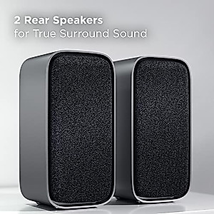 TCL 5.1ch Sound Bar with Wireless Subwoofer (Q6510, 2023 Model), Dolby Audio, DTS Virtual:X, 430W, Built-in Center Channel Speaker, 2 Rear Surround Sound Speakers, Wall Mount/HDMI Cable Included,Black