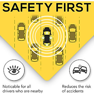 ASSURED SIGNS Baby On Board MAGNET for Car - 2 Pack, 5" by 5" - Essential Magnetic Sticker Sign for Bumper - Bright Yellow and Reflective - Best Safety Sign Accessories for Cars