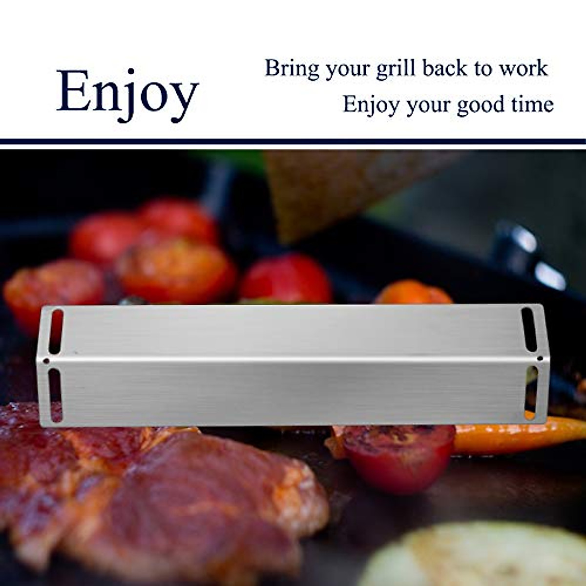 Folocy 16 1/2 Inch Grill Heat Plates Shield Burner Covers BBQ Gas Grill Replacement Parts, Heat Tent for Charbroil 463211513, 463211514, 463211512, BBQ Grillware GGPL-2100, GGPL2100, Smoke Canyon
