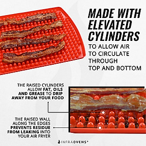 Air Fryer Rack and Reusable Liners For Ninja Foodi Grill 5-in-1 AG301 4qt, Airfryer Accessories, Replacement for Parchment Paper, Heat Resistant Mats and Stainless Steel Cooking Rack by INFRAOVENS