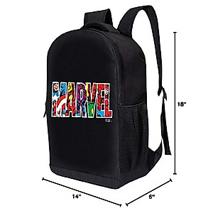 MARVEL COMICS CLASSIC LOGO BACKPACK - MARVEL BLACK CLASSIC LOGO 18 INCH AIR MESH PADDED BAG (Marvel Retro Logo)