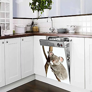 Rustic Farmhouse Dishwasher Magnet Cover Koala Tree Branch Funny Kitchen Decor Cute Animal Magnetic Refrigerator Stickers Decorative Appliance Cover Fridge Panels Metal Door Garage 23x26in