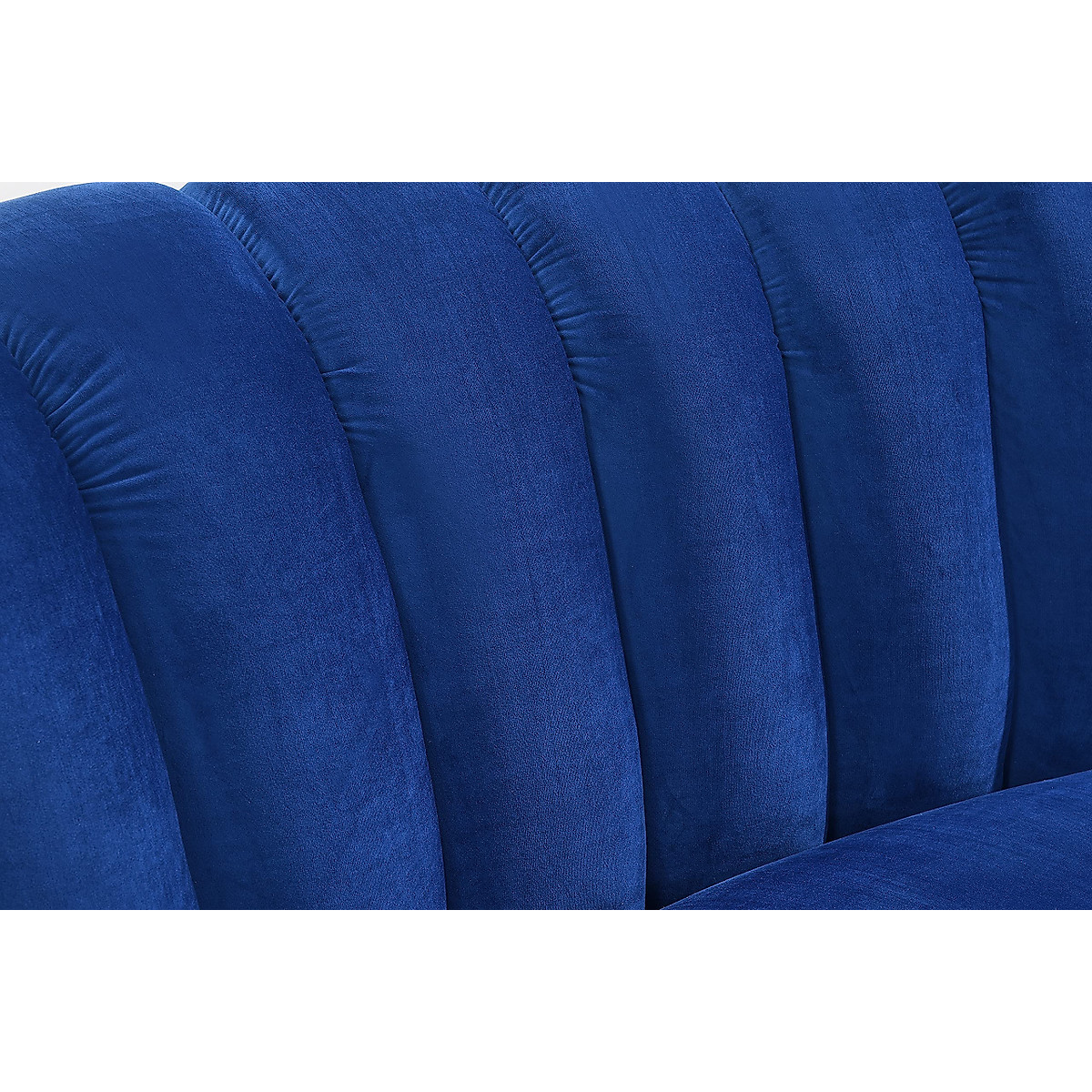 Legend Furniture Curved Sofa Velvet Symmetrical Modular Round couches for Living Room Sectional, 142" L x 32" D x 36" H, Blue