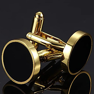 Diamday Cufflinks and Tuxedo Studs for Clothing for Men Stainless Steel Gold Cufflinks for Shirts and Ties Shirt Accessories Classic Tuxedo Buttons and Cufflinks for Father’s Day Silver & Gold Tones