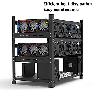 XIANXIAN Mining Rig Frame 12 GPU, Open Air Mining Rig Frame Mining Case Rack Motherboard Bracket Computer Case Support to Dual
