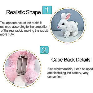 Rowlinnsky Interactive Bunny Toys for Kids, Bunny Toys Educational Interactive Toys Bunnies Can Walk and Talk, Interactive Bunny Toys for Kids, Plush Stuffed for Children Kids Gift (1pc pink)