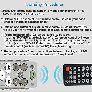 CHUNGHOP L102 Learning Remote Control Use for TV/SAT/DVD/CBL/CD/DVB-T for Samsung LG Sony Philips Copy